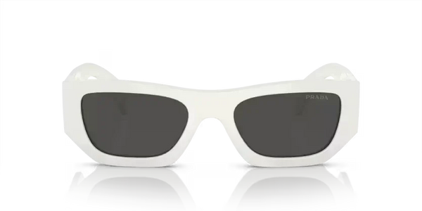 Prada PR A02S White Unisex Sunglasses Dark Grey Lens Size 52